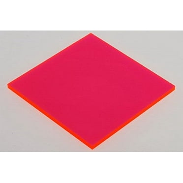 ONE- RED/PINK # 9095 FLUORESCENT ACRYLIC PLASTIC SHEET 1/8" 12" X 24 ...