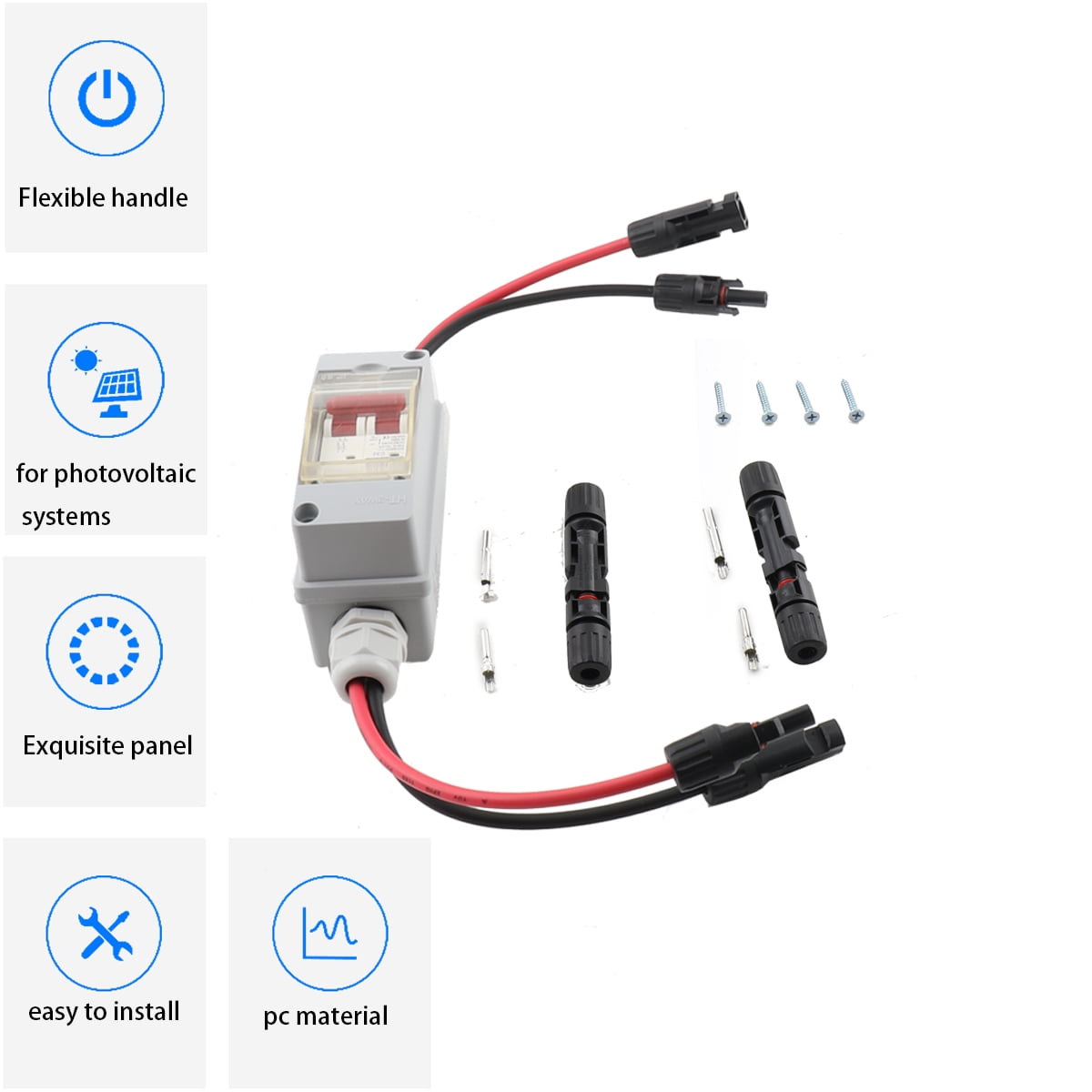 TABODD PV Disconnect Box DC/AC 30A Circuit Breaker Isolator Switch IP65 ...