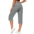 Axiiglly Women's Capri Pants High Waisted Zipper Button Straight Multi ...