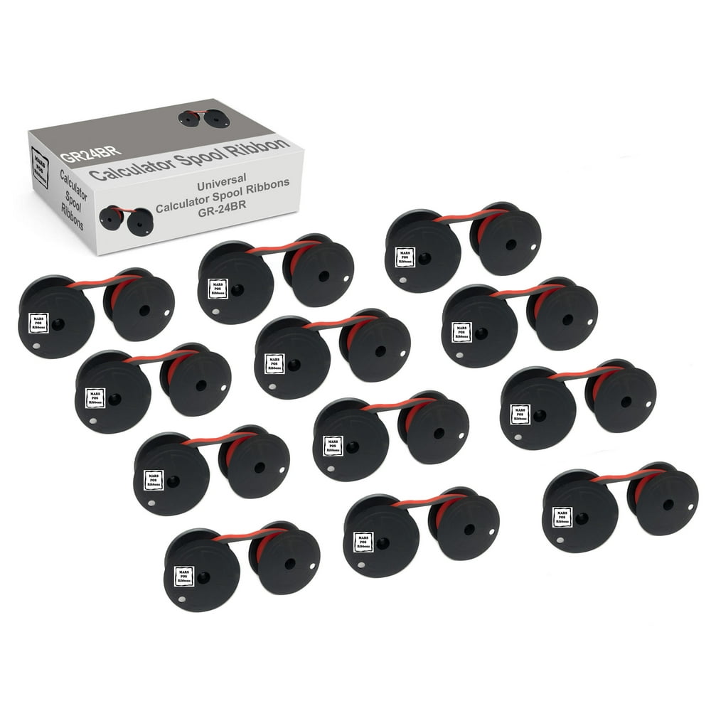 Calculator Ribbon Replacement for Universal GR24BR Ribbon (Black Red ...
