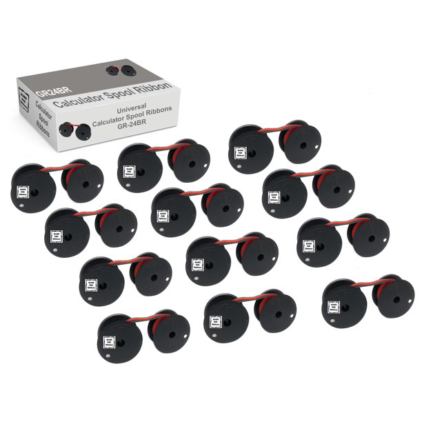 Calculator Ribbon Replacement for Universal GR24BR Ribbon (Black Red ...