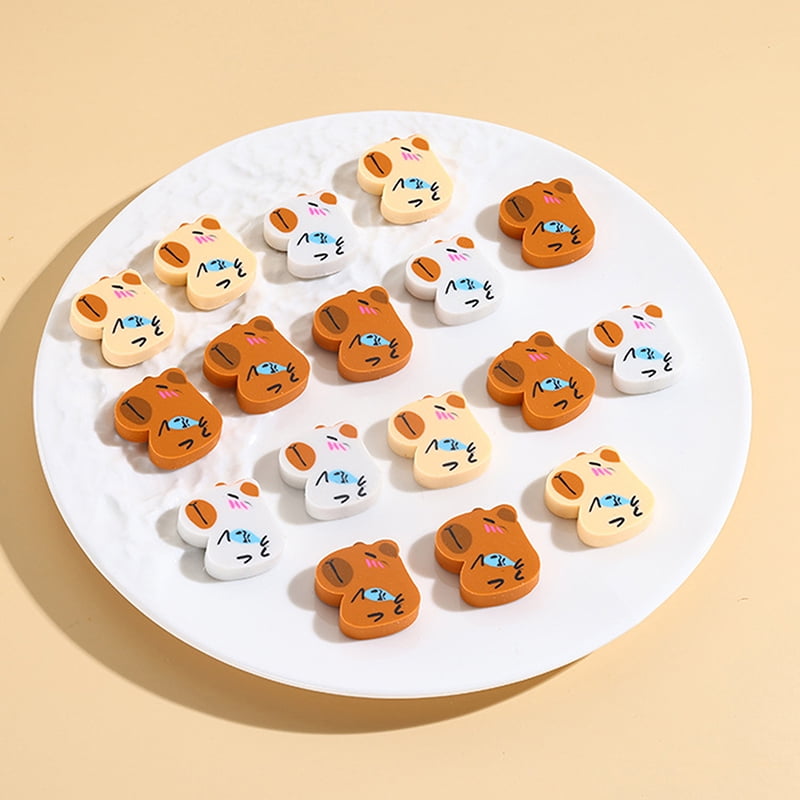 10/50Pcs Kawaii Cute Capybara Rubber Eraser Funny Cartoon Children ...