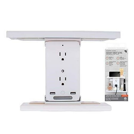 Sharper Image Socket Shelf Ultra 8 Port Surge Protector Wall Outlet ...