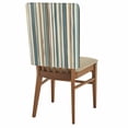Boho Teal Stripes Chair Back Covers, Bohemian Vertical Striped ...