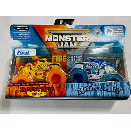 Monster Jam 2020 Fire and Ice 2-Pack 1:64, Husky and Monster Mutt ...