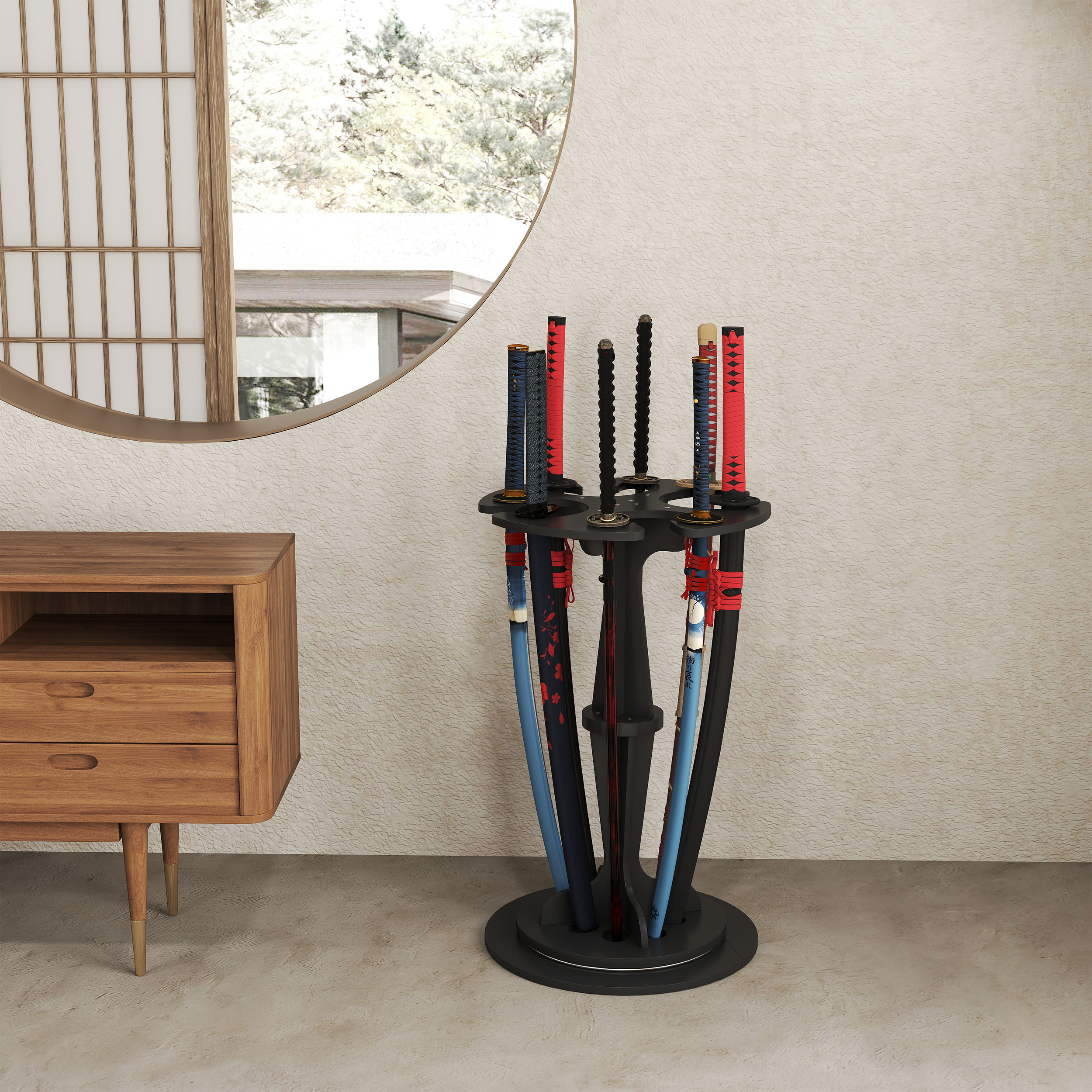 Sword Rack Vertical Sword Stand Lukar 8-Tier Rotating Sword Stand ...