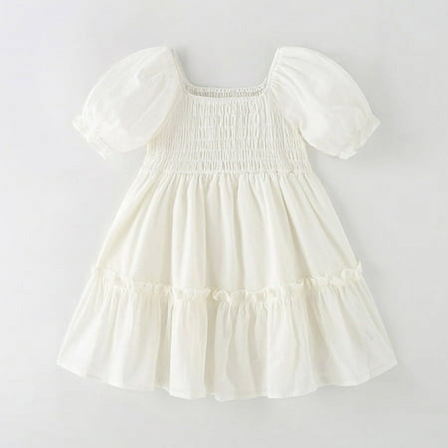 Click here for Edfbuykrs Toddler Girls Puff Sleeves Solid Color D... prices