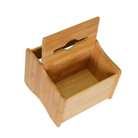 Desktop Sundry Bin Bamboo Tissue Box Napkin Remote Control Holder A ...