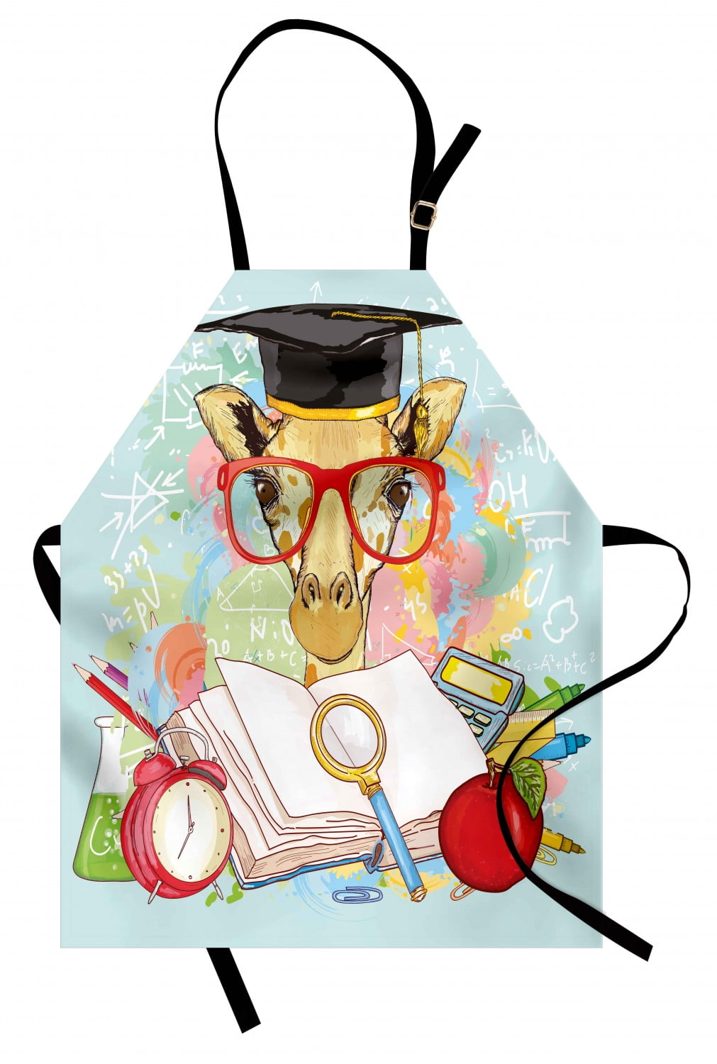Graduation Apron Hipster Giraffe Animal with Glasses and Cap Geek ...