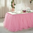 BalsaCircle 17 feet Tutu Multi Layers Tulle Table Skirt Linens Pink ...