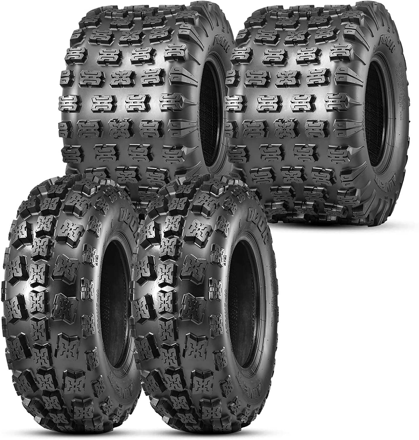 OBOR Advent ATV Tires 21x7-10 Front & 20x11-9 Rear, 6 Ply GNCC Champion ...