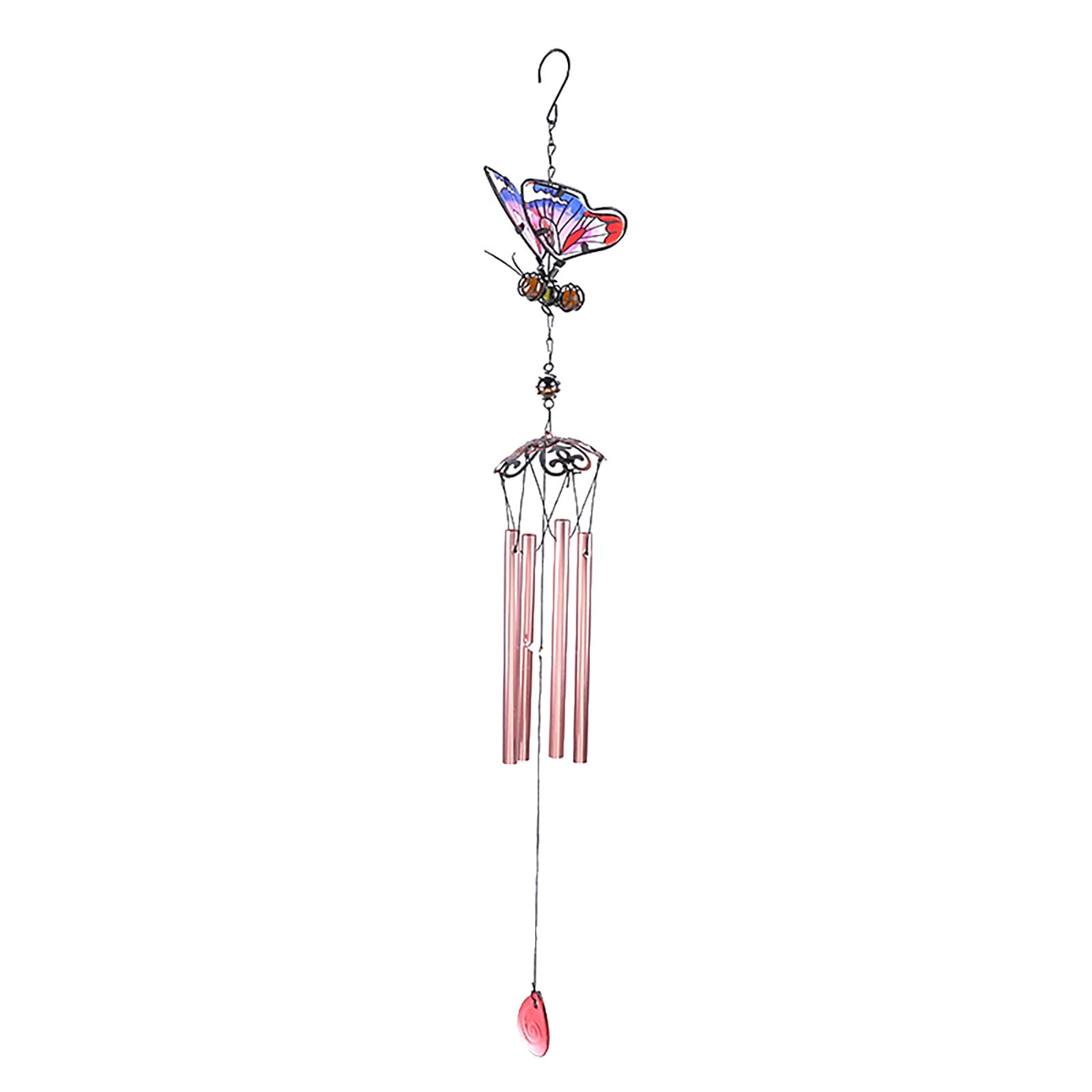 Jikolililili Butterfly Wind Chimes, Outdoor Windchime Stained Glass Sun ...