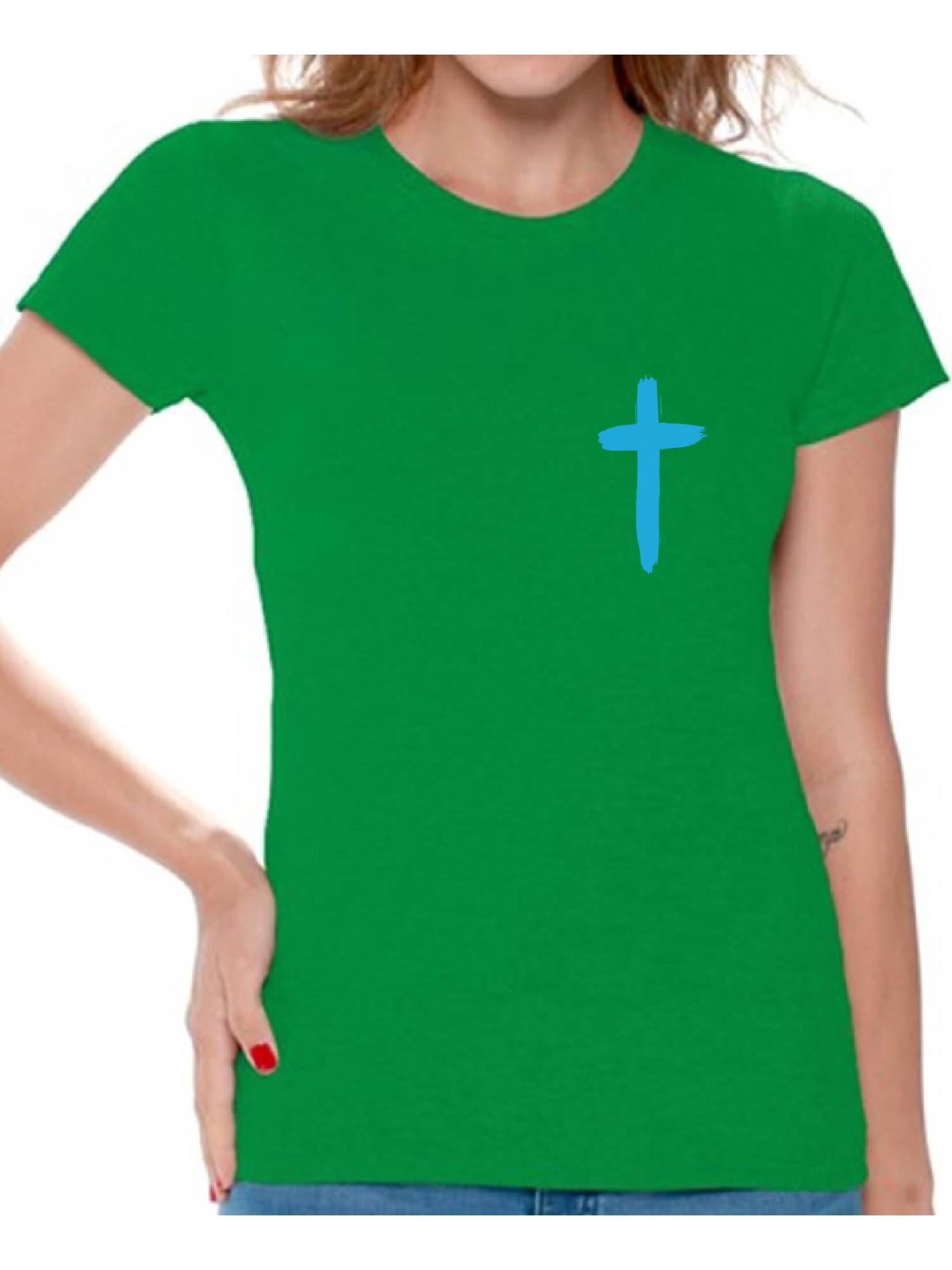 Awkward Styles - Awkward Styles Blue Cross Shirt for Women Christian ...