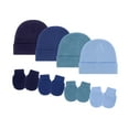 1 Set Newborns Cotton Hat and Mittens Soft Breathable Fabric Elastic ...