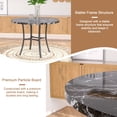 VECELO 36" Round Dining Table, Kitchen Table Faux Marble with Metal ...