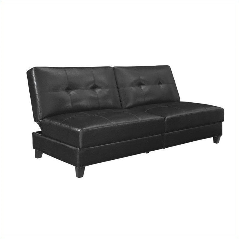 Avara Faux Leather Storage Futon, Dark Brown - Walmart.com