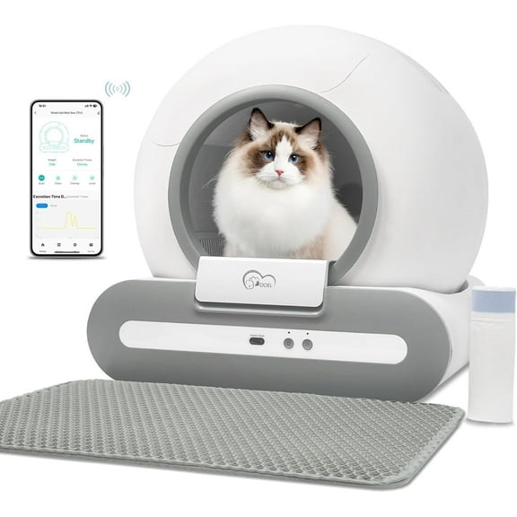 Litter-Robot 4 Automatic Self-Cleaning Cat Litter Box with Step, Black ...