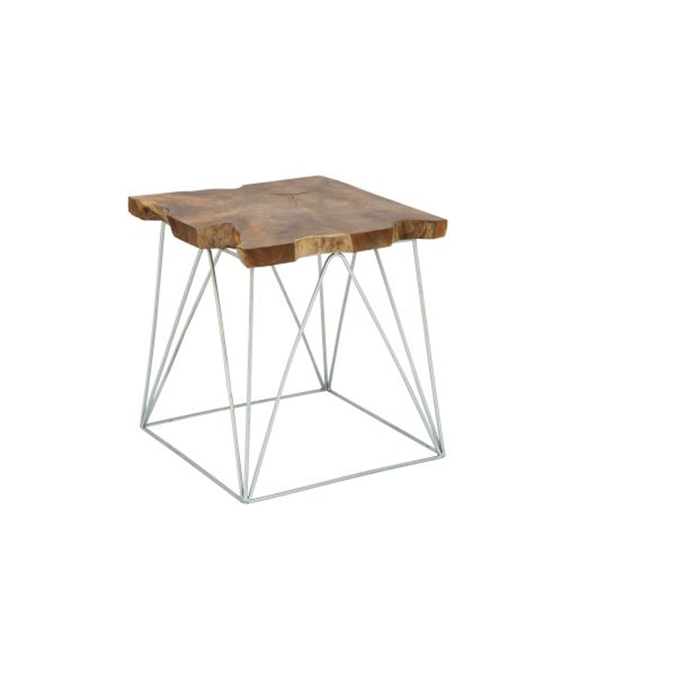 Amazing Teak Metal Side Table - Walmart.com