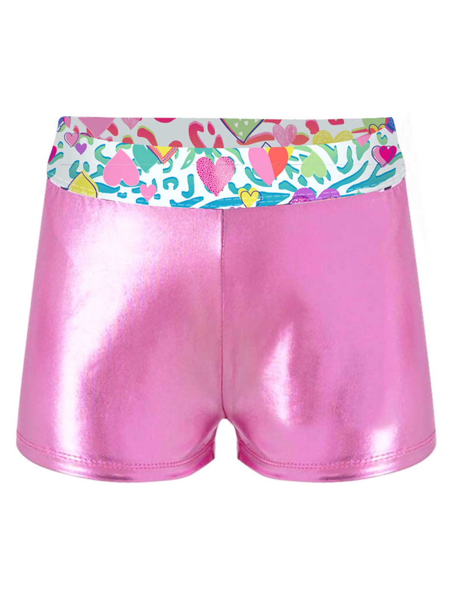 renvena Kids Girls Shiny Gymnastics Dance Shorts Bottoms Sport Athletic ...