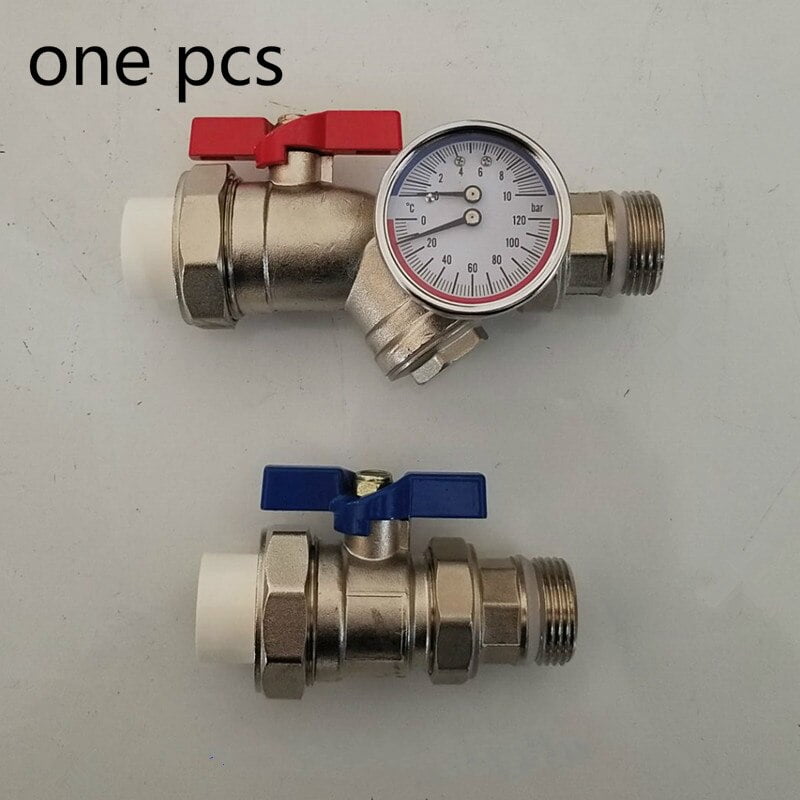 Brass Hydrological Floor Heating Manifold Ball Valve with Thermometer ...