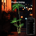 Artificial Smart Palm Tree Christmas Tree, 7Ft 3Trunks 248LED Lighted ...