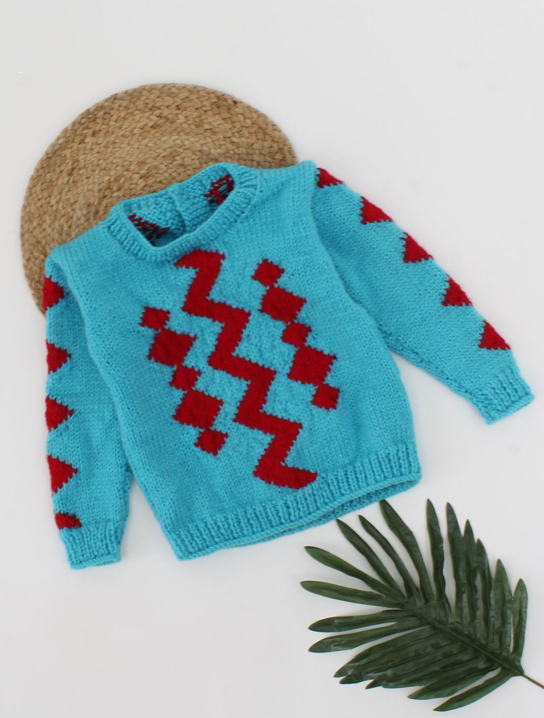 Woonie Handmade Full Sleeves Graphics Design Sweater-Blue - Walmart.com