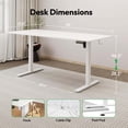 63"×28" White Electric Height Adjustable Desk, Ergonomic Sit Stand ...