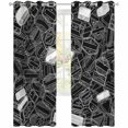 Abstract Art Sheer Curtains 84 Inch Long 2 Panels, Travelling Lines ...