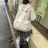 Korean Lightweight Nylon Backpack Japanese Forest Drawstring Student ...