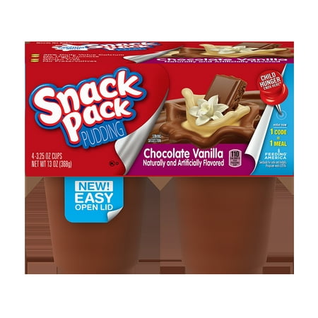 Snack Pack Chocolate Vanilla Pudding (4 count) - Walmart.com