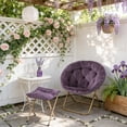 Folding Saucer Chair with Ottoman, Furry Comfy Reading Chair for ...