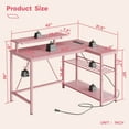 Free Shipping! Bestier 42'' L-Shaped Gaming Desk: Power Outlets, LED ...
