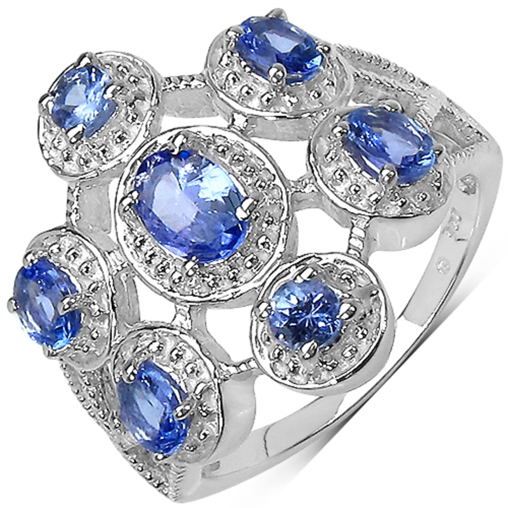 Genuine Oval Tanzanite Ring in Sterling Silver - Size 6.00 - Walmart.com