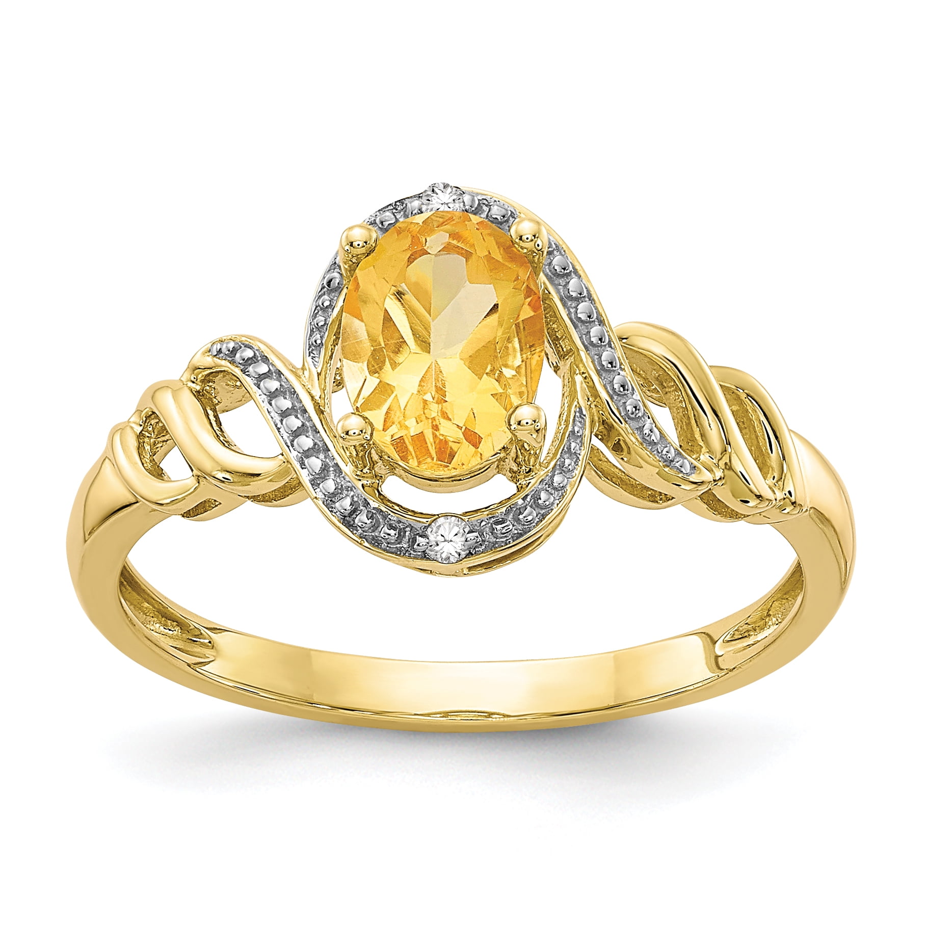 10K Yellow Gold Citrine Diamond Ring | Walmart Canada