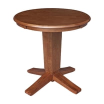 36" Solid Wood Round Pedestal Dining Table with 2 Dining Chairs - Multi ...