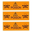 Danger Poison Stickers Labels,0.5x1.5 Inches Fluorescent Orange with ...