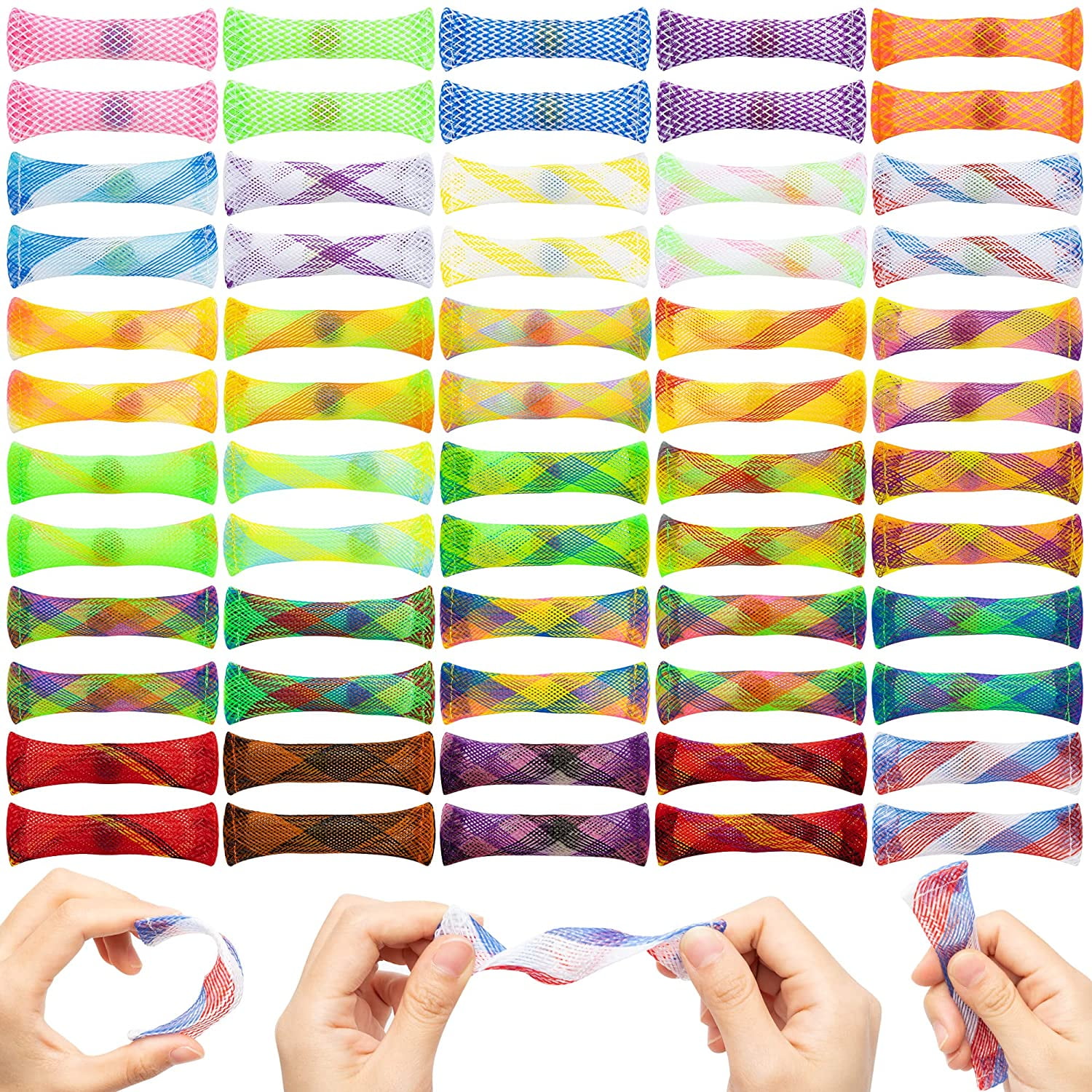 BeYumi 60Pcs Marble Fidget Toys Flexible Strong Soothing Fidgets Toys ...