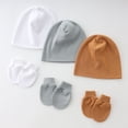 Anti-scratch Gloves with Hat, Newborns Turban Caps Soft & Breathable ...