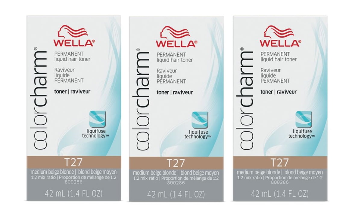 [3 PACK] Wella Color Charm Permanent Liquid Hair Toner [T27 MEDIUM ...