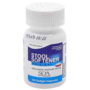 SDA Laboratories Docusate Sodium 100mg, 100 Count Softgel Capsules ...