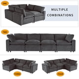 Harper & Bright Designs Modular Sectional Sofa with USB Charge Ports ...