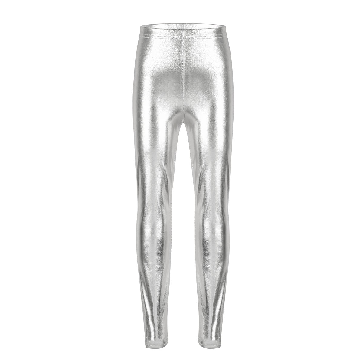 DPOIS Kids Girls Glossy Metallic Dance Leggings Stretchy Gymnastic ...