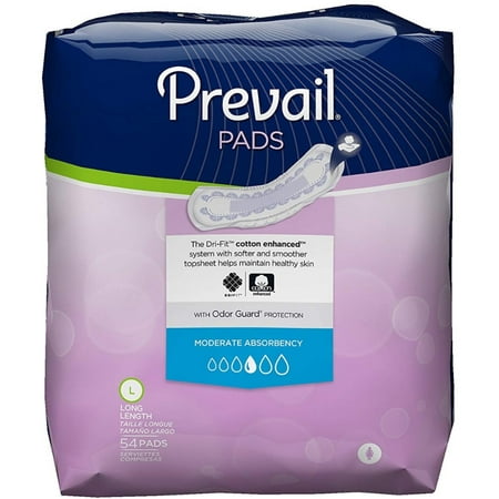 Prevail Moderate Absorbency Incontinence Bladder Control Pads, Long ...