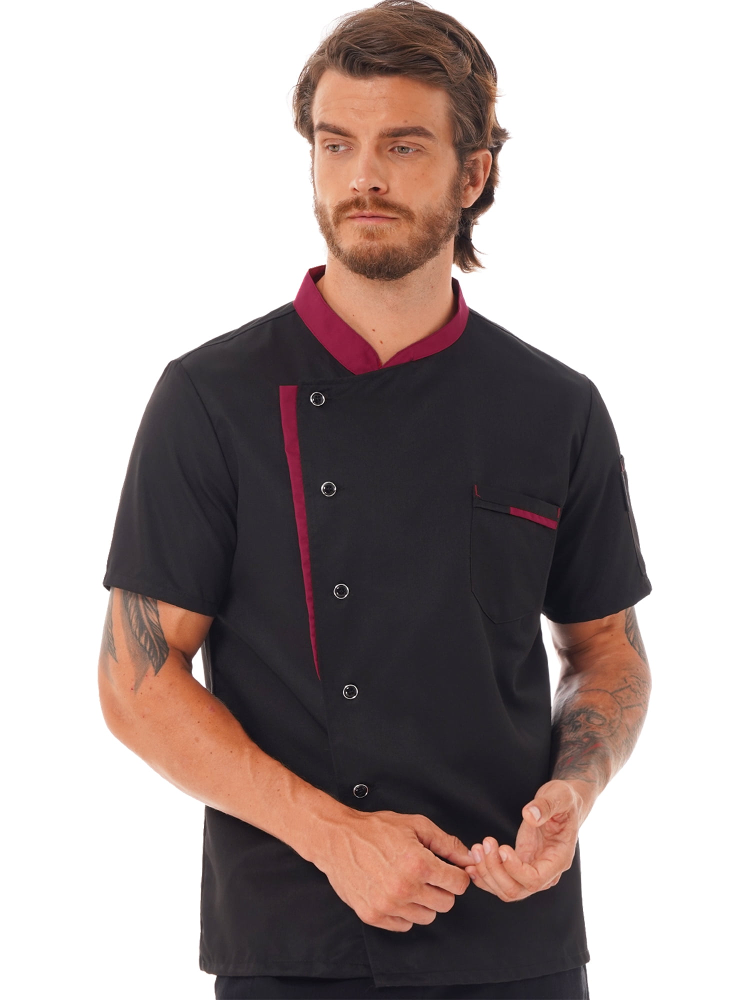 Aislor Unisex Chef Jacket Chef Coat Chef Uniform Short Sleeve Cooking ...