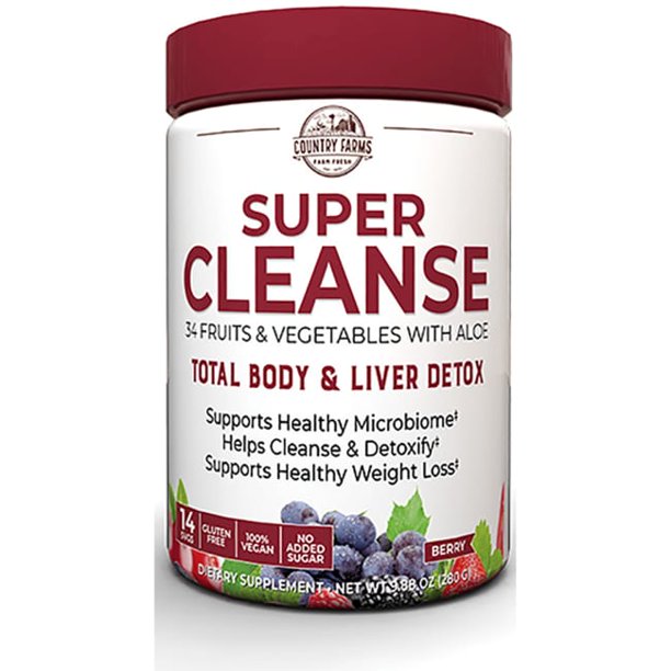 Country Farms Super Cleanse Drink Mix, Berry, 9.88 oz., 14 servings ...