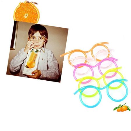 Glasses Straw Round Frame Straw Styling Straw One Time Fun Children's ...