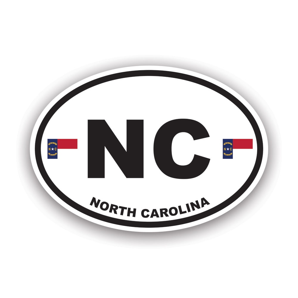 North Carolina Flag Oval Sticker Decal - Self Adhesive Vinyl ...