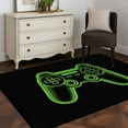 Green Game Controller 3'x5' Washable Rug, Modern Art Gaming Handheld ...