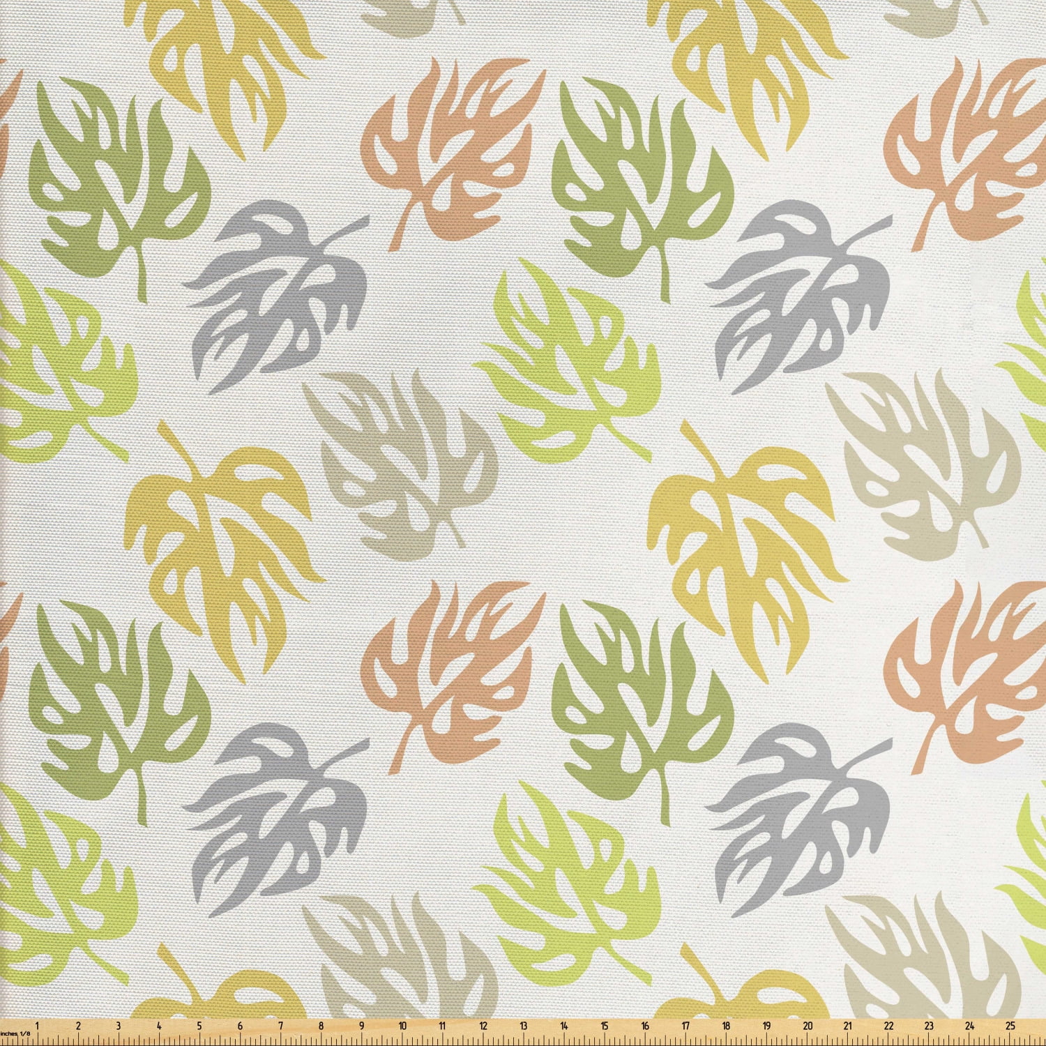 Botany Fabric by the Yard, Continuous Fall Foliage Leaves Botanical on ...