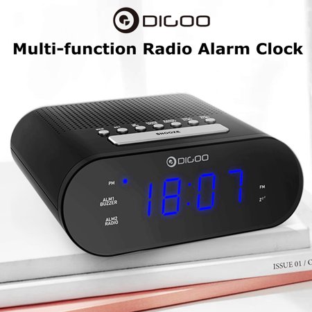 DIGOO DG-FR200 Digital Alarm Clock FM Radio with Sleep Function Home ...
